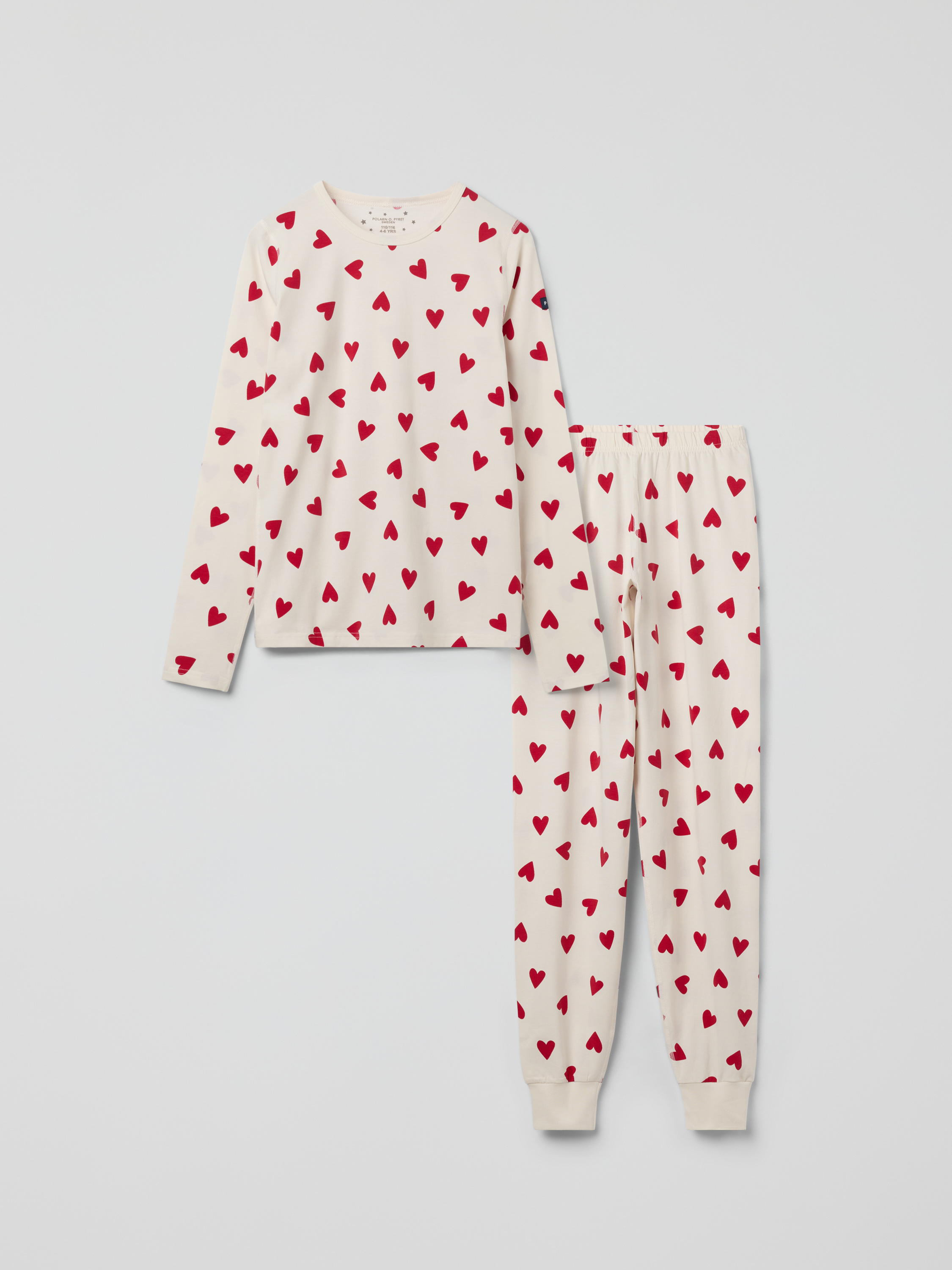 Adult pyjamas with heart print - Offwhite