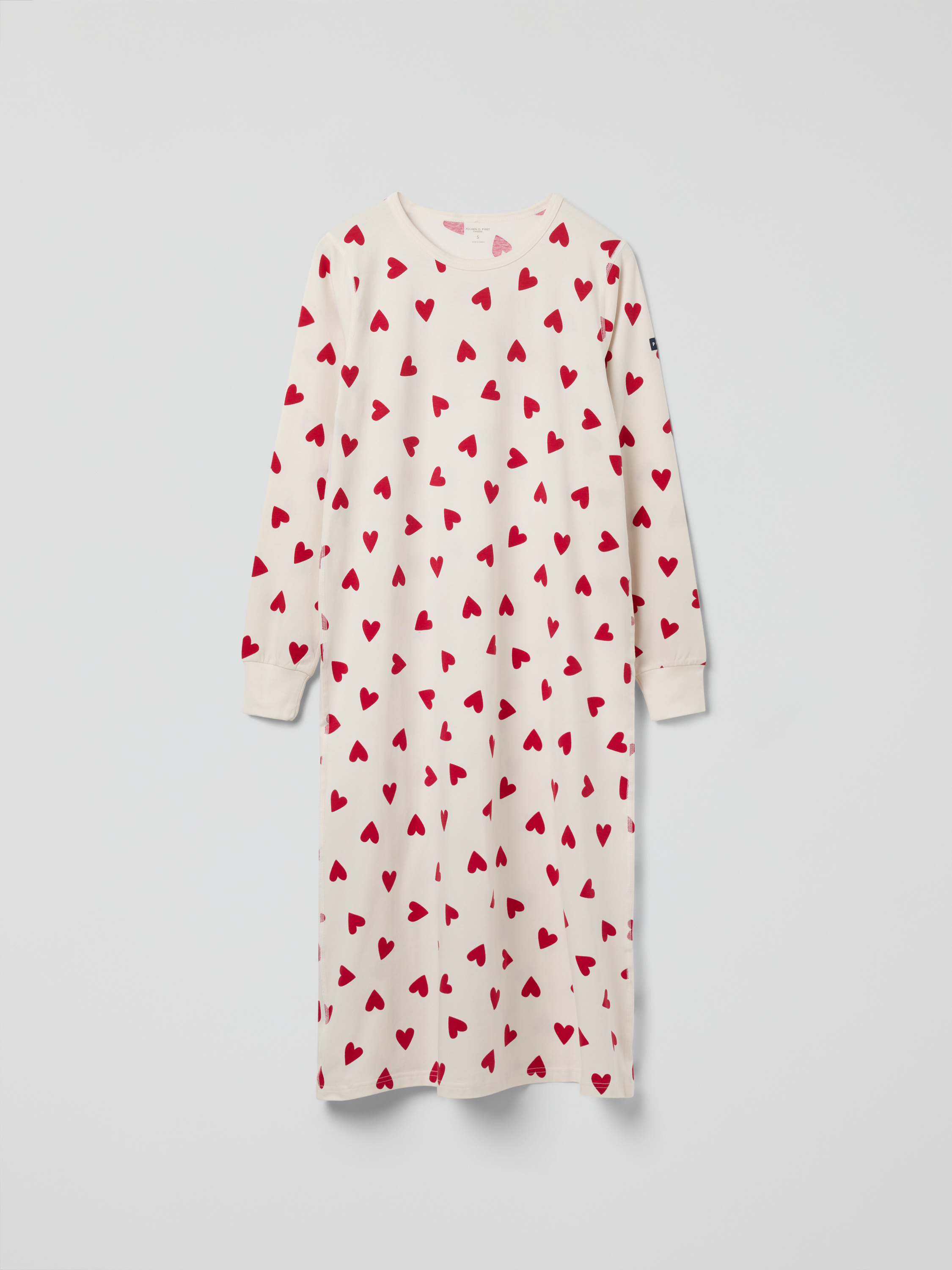 Adult nightgown with heart print - Offwhite