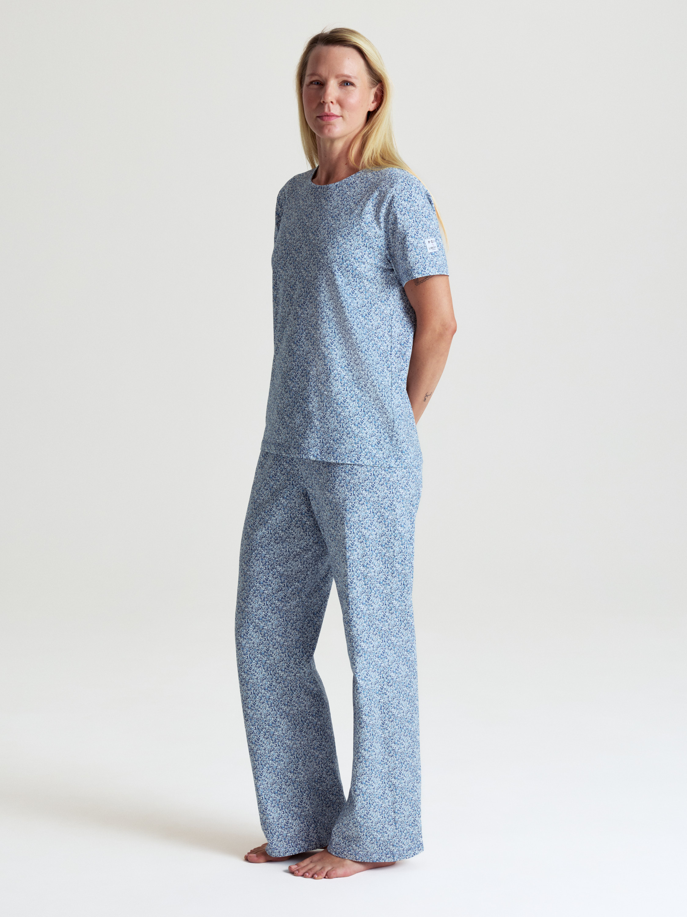 Short-sleeved pyjamas adult LIBERTY - Blue